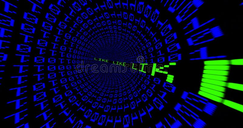 Matrix Tunnel with Rectangular Perspective Stock Illustration ...