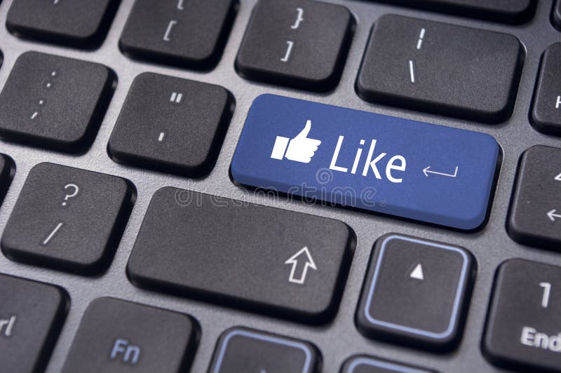 Like Message on Keyboard Button, Social Media Concepts Stock Photo ...