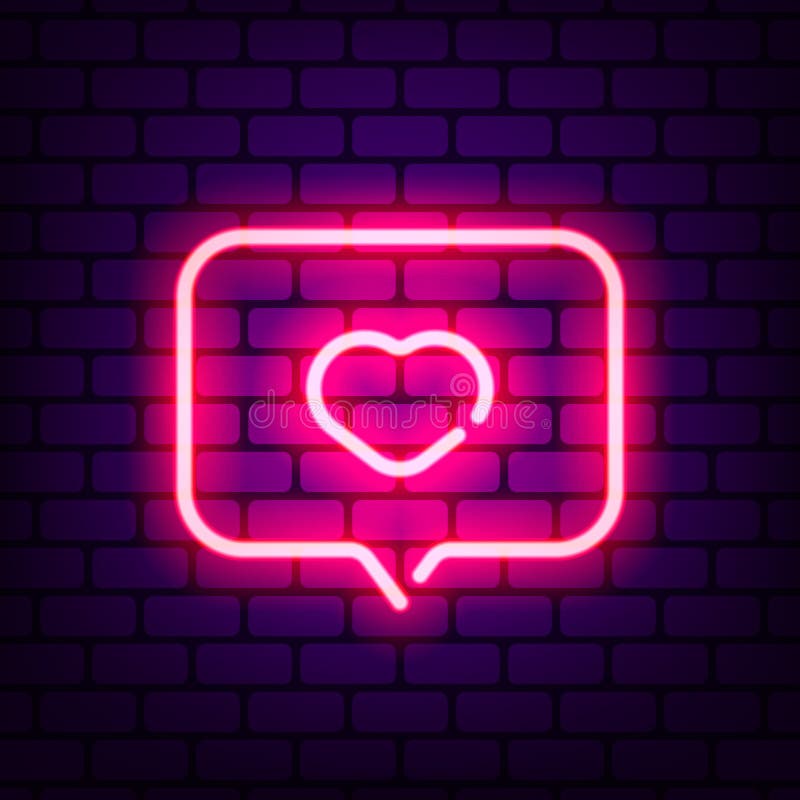 Like a Neon Icon on a Dark Brick Background. Editable Stroke and Blend ...