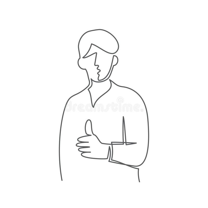 Like One Line Drawing on White Background Stock Vector - Illustration ...