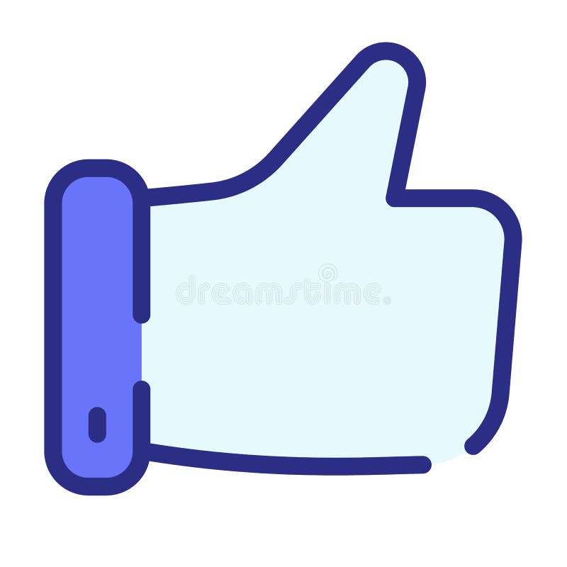 Like Review Good Hand Single Isolated Icon with Dash or Dashed Line ...