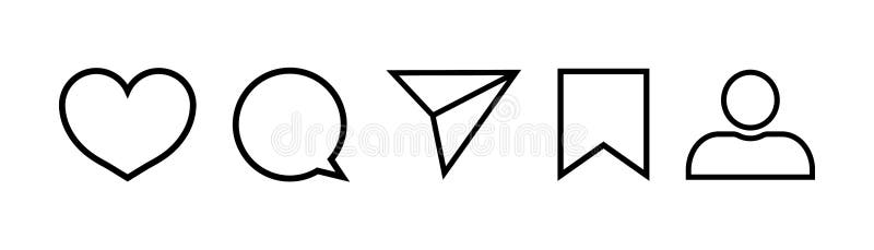 Like, Save, Share and Comment Icons. Social Media Icons. Outline Button ...