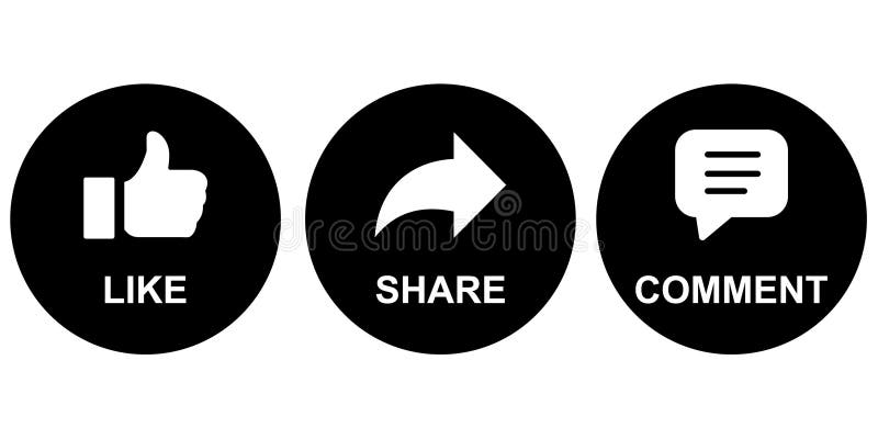 Like Share Comment Icons Vector Stock Vector - Illustration of ...