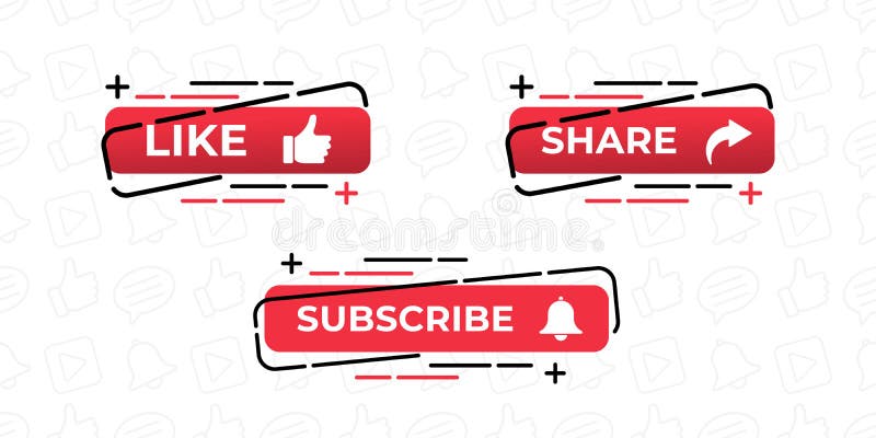 Modern 3d Button Icon Set for Channel. Like, Comment, Share and ... Modern 3d Button Icon Set for Channel. Like, Comment, Share and ...