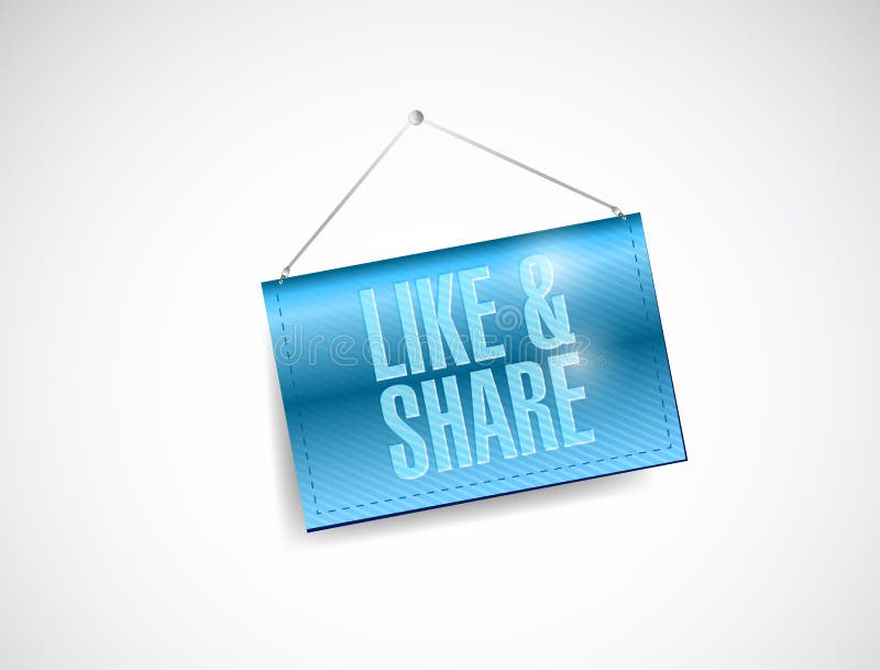 Like and Share Sign Hanging Banner Illustration Stock Illustration ...