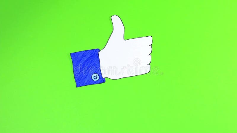 `Like` Sign Animation, Like Symbol on Green Background. Stop Motion ...