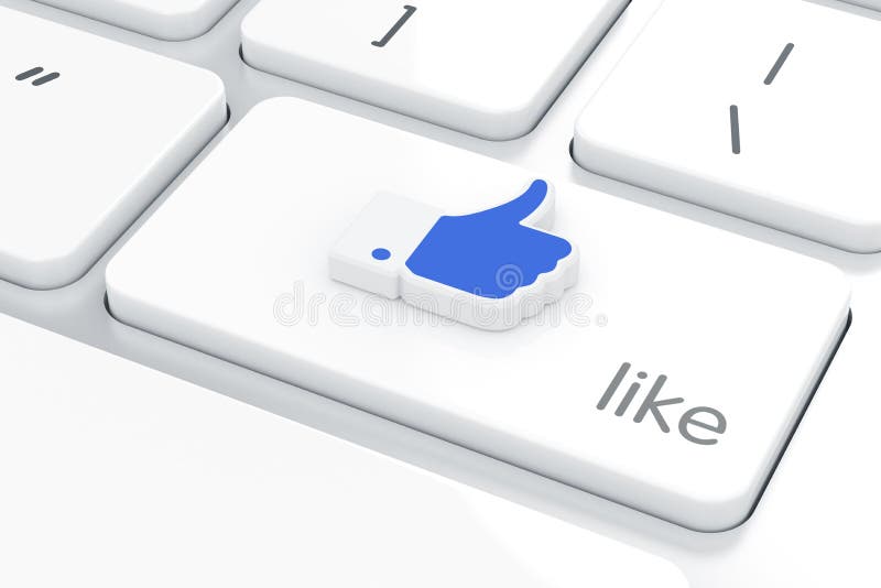 Like Sign on Computer Keyboard Button. Like Concept 3d Rendering Stock ...