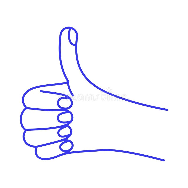 Like Sign. Hand Gesture Doodle Icon Stock Vector - Illustration of five ...