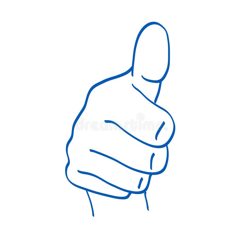 Like Sign. Hand Gesture Vector Sketch Illustration Stock Vector ...