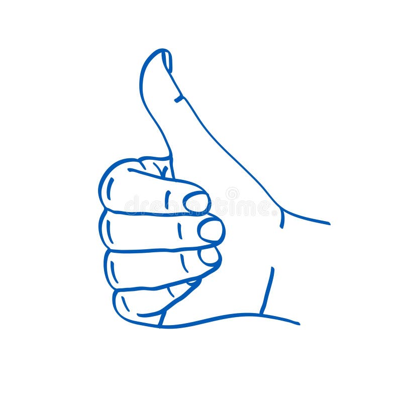 Like Sign. Hand Gesture Contour Vector Sketch Illustration Stock Vector ...