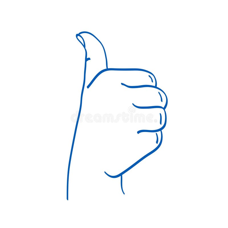 Like Sign. Hand Gesture Vector Sketch Illustration Stock Vector ...
