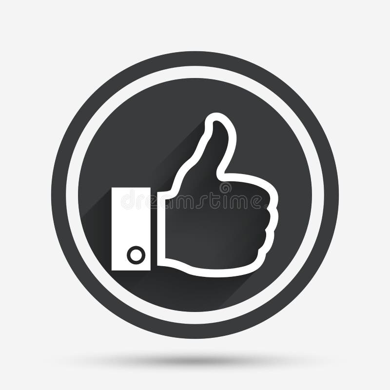 Like Sign Icon. Hand Finger Up Symbol. Stock Vector - Illustration of ...