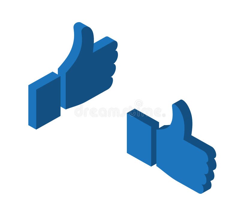 Like Sign Simple Icon. Isometry Editorial Image - Illustration of ...
