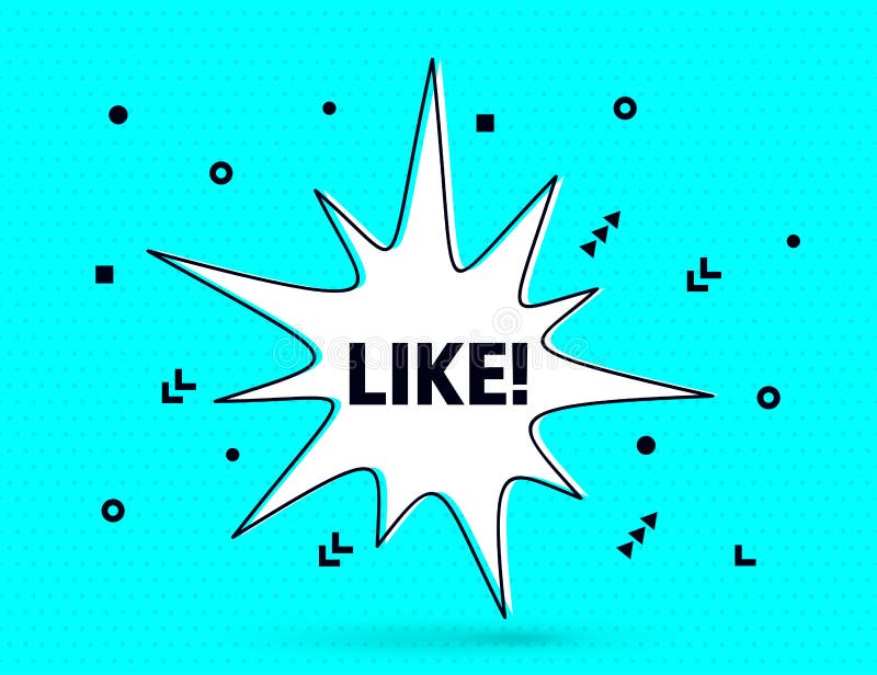 Like Speech Bubble Banner Pop Art Memphis Style Stock Vector ...