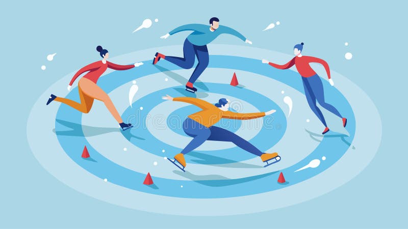 Like a Spinning Top the Skaters Spin Creates a Perfect Circle on the ...