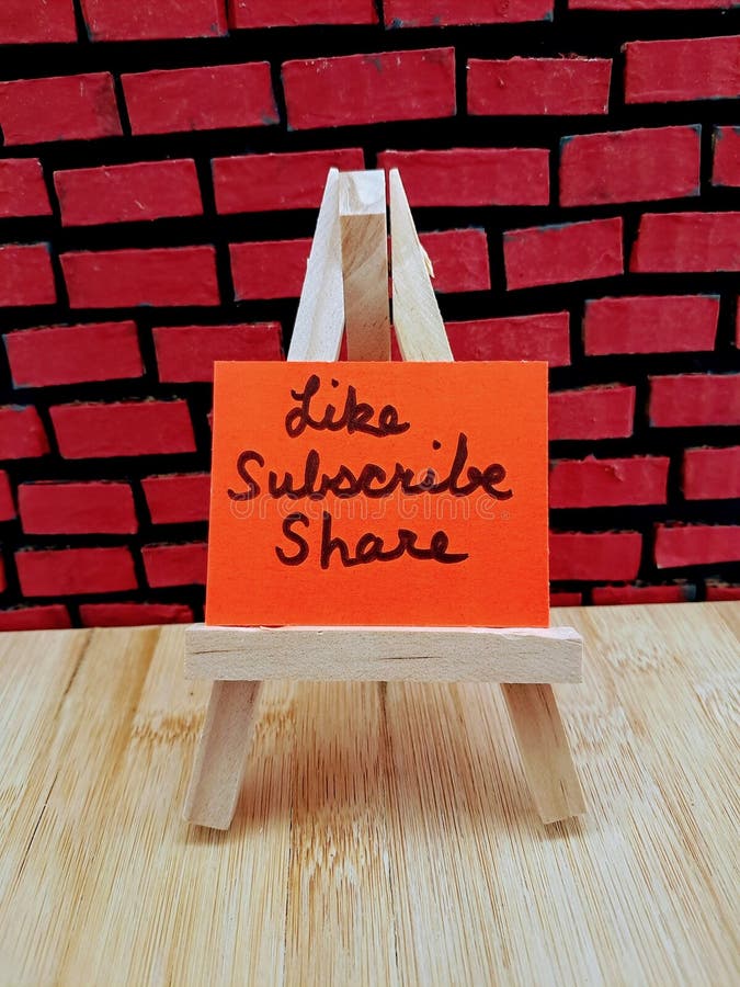 Like Subscribe Share Message on a Wood Easel Stock Photo - Image of ...