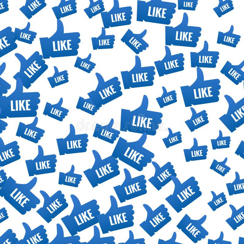 Like Symbol Pattern Background. Thumb Up Like Icon Design for Social ...