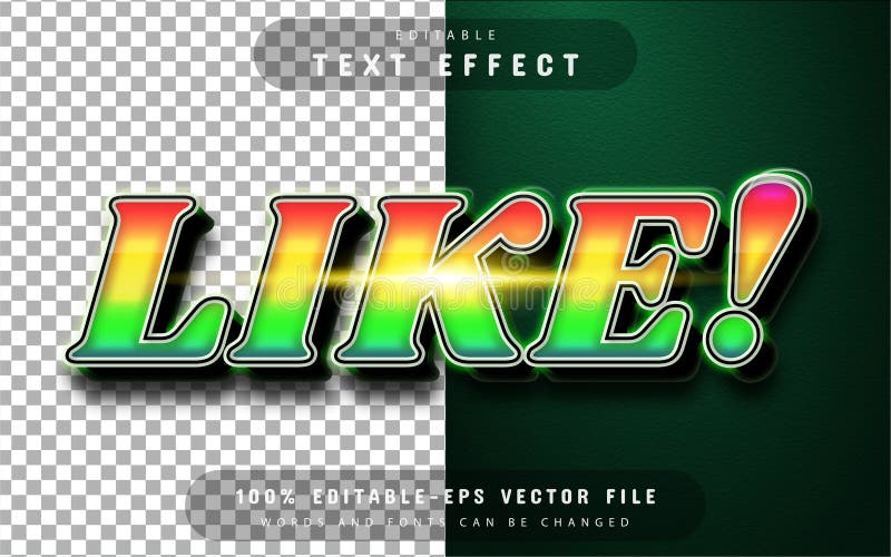 Like text effect editable stock vector. Illustration of symbol - 256143571
