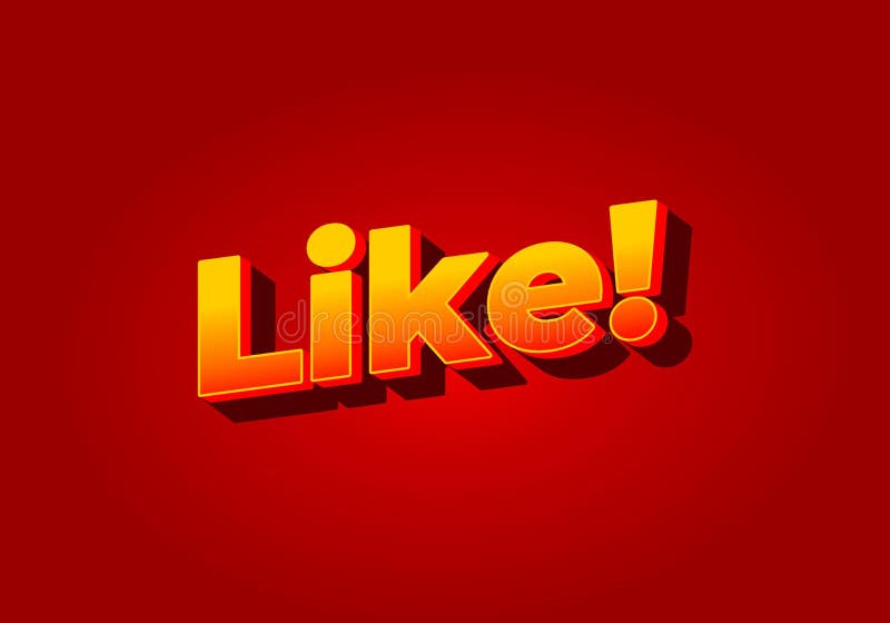 Like. Text Effect in Yellow Red Color. Red Background Stock Vector ...