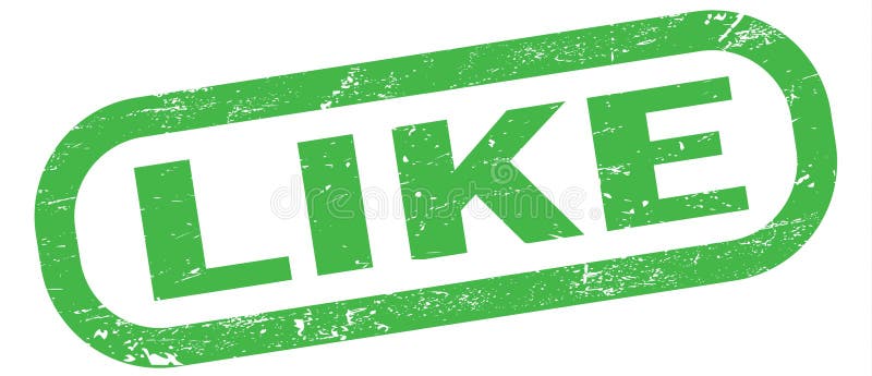 LIKE, Text on Green Rectangle Stamp Sign Stock Illustration ...