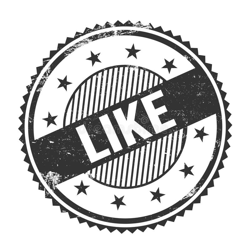 LIKE Text Written on Black Grungy Round Stamp Stock Illustration ...