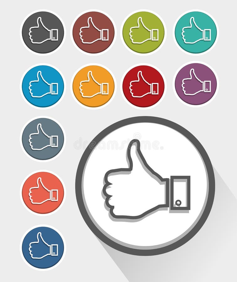 Like Thumb Up Social Media App Button Icon Vector Stock Vector ...