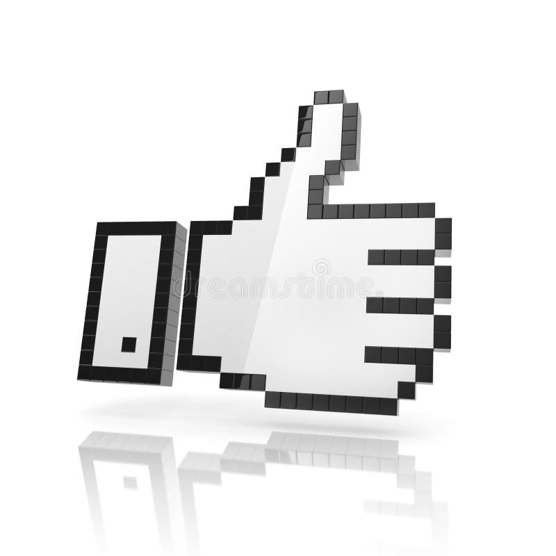 Pixelated Hand Clicking on Like Button Editorial Photography ...