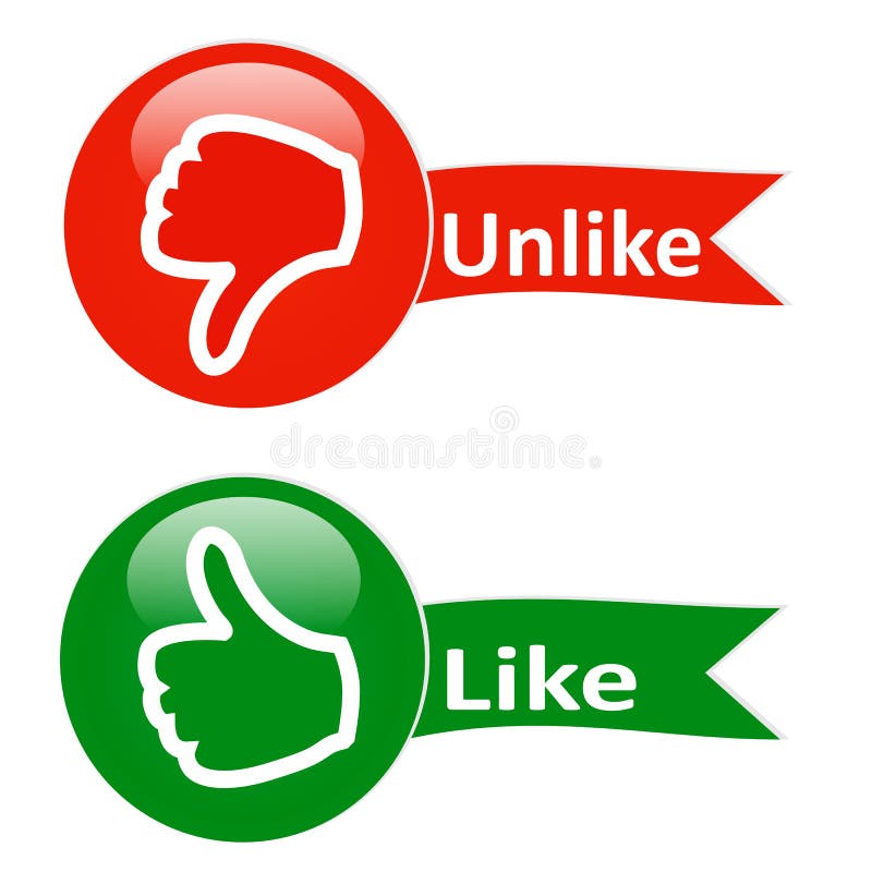 Like, Unlike, Love And Rock Buttons Editorial Photo - Illustration of ...