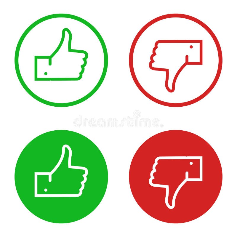 Like and Unlike Symbol. Vector Illustration. Flat Design. Stock Vector ...