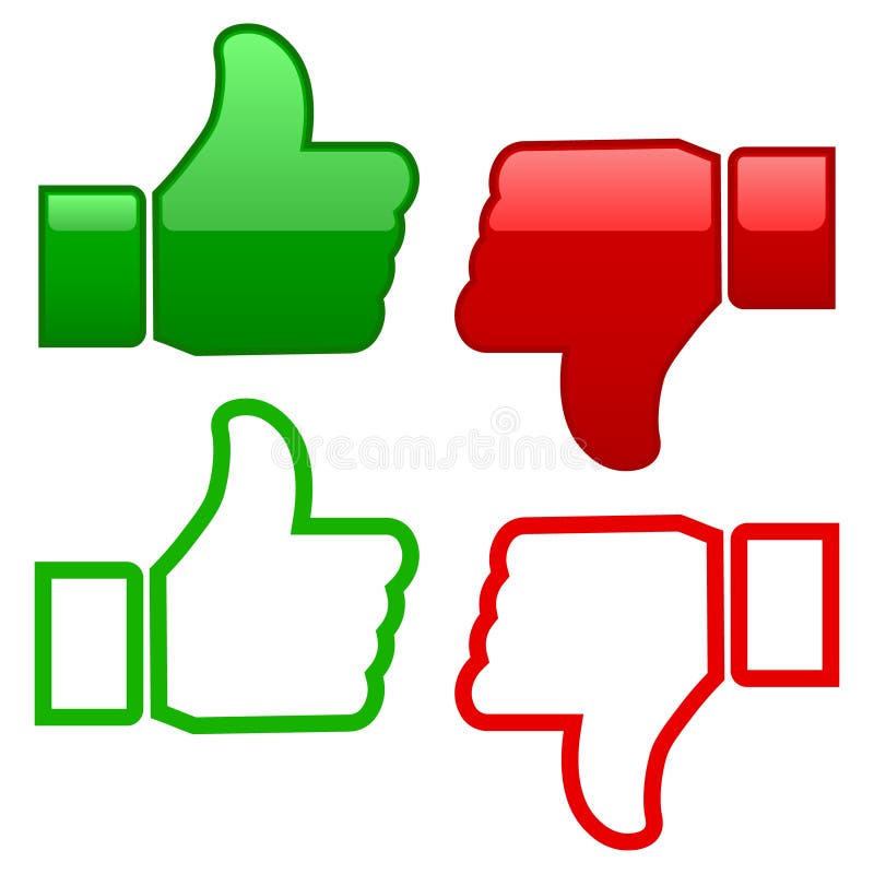 Like And Unlike Hand Symbol Stock Vector - Illustration of nice, button ...