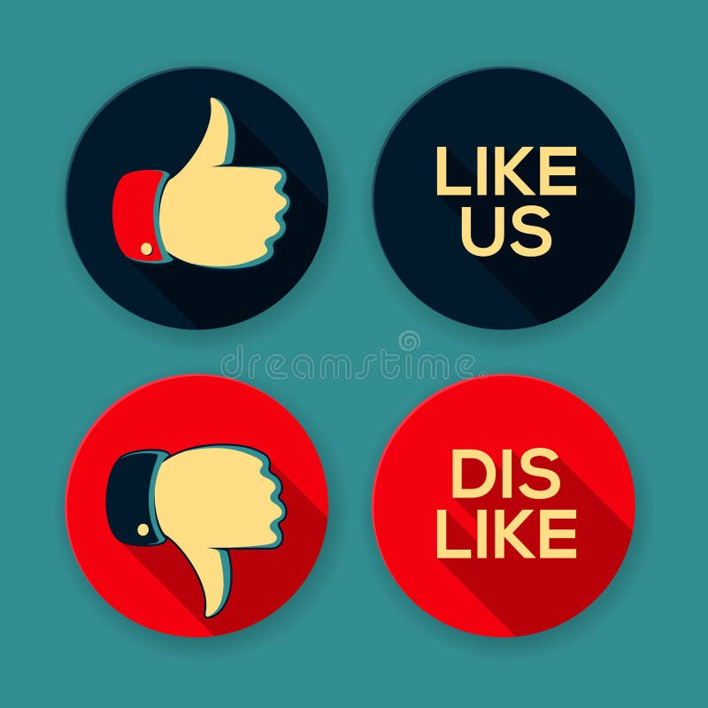 Like Us and Dislike Symbols Stock Vector - Illustration of design ...