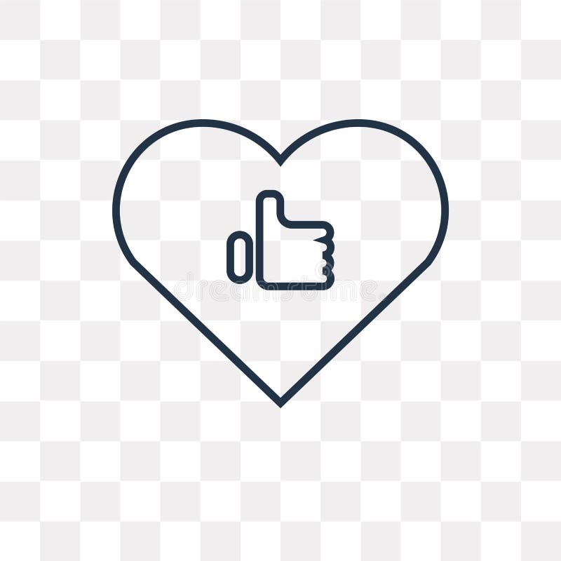 Like Vector Icon Isolated on Transparent Background, Linear Like Stock ...