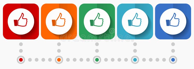 Like Vector Icons, Infographic Template, Set of Flat Design Symbols in ...