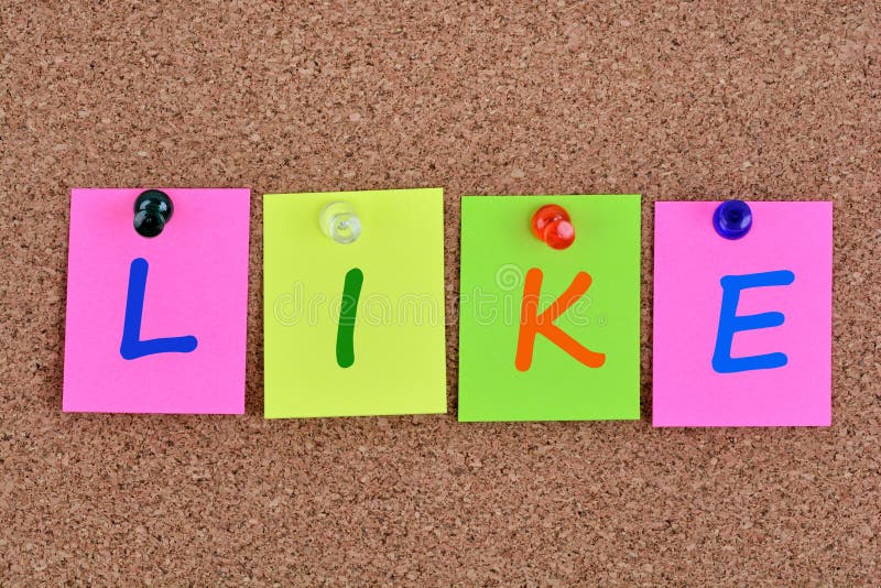 Like word on notes stock photo. Image of note, community - 86265036