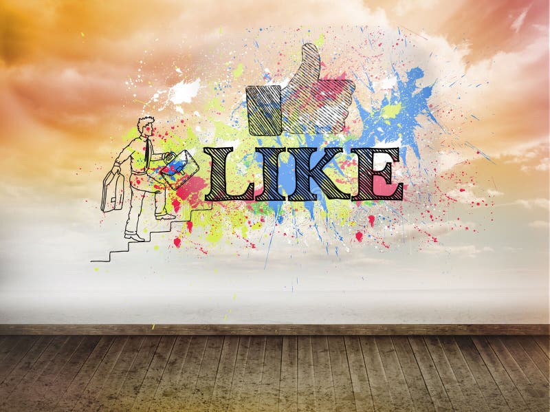 Like Written Over Color Splashes Stock Illustration - Illustration of ...
