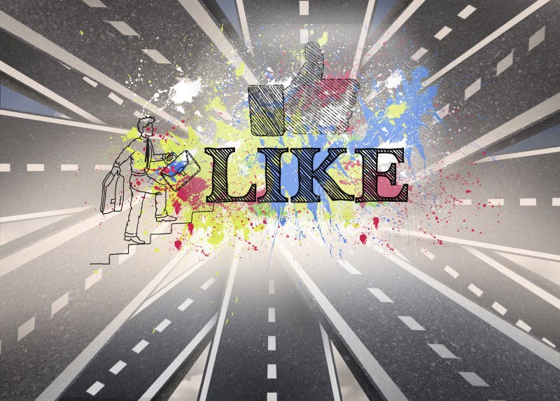 Like Written Over Color Splashes and Streets Stock Illustration ...