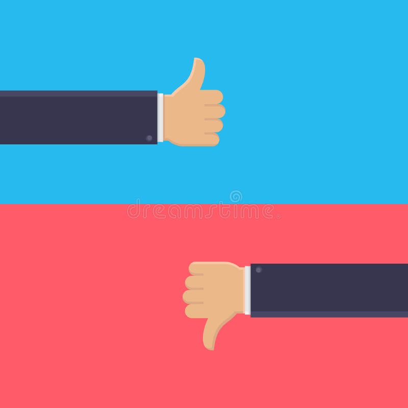 Likes and Dislikes Illustration Flat Design Style Stock Vector ...