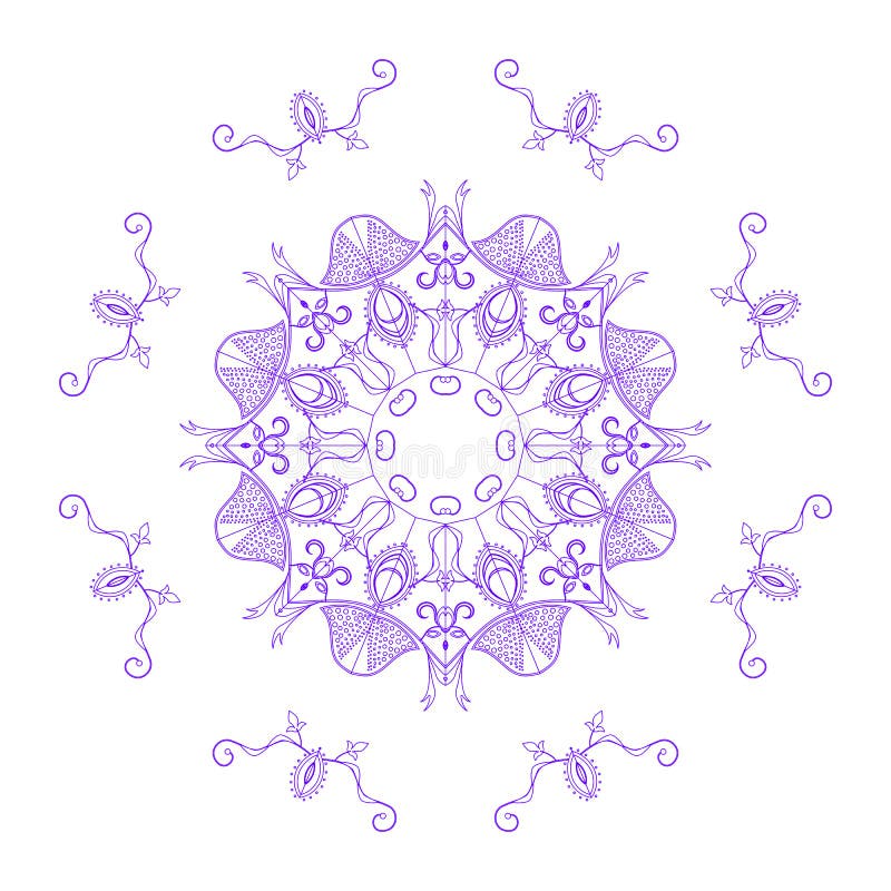 Lilac Abstract Circular Pattern Stock Illustration - Illustration of ...