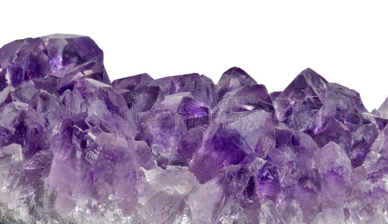 Lilac Amethyst with Dark Large Crystals Isolated on White Stock Photo ...