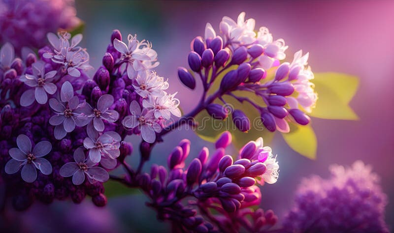 Lilac Blossoms in a Spring Garden Background for Invitations and ...