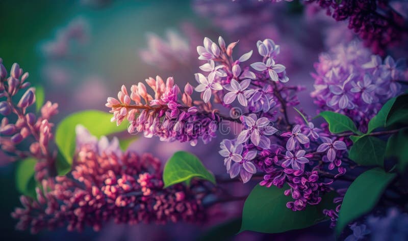 Lilac Blossoms in a Spring Garden Background for Invitations and ...