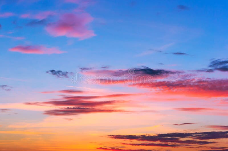 Lilac Blue Sky at Sunset, Pink and Blue Sky at Dawn Stock Image - Image ...