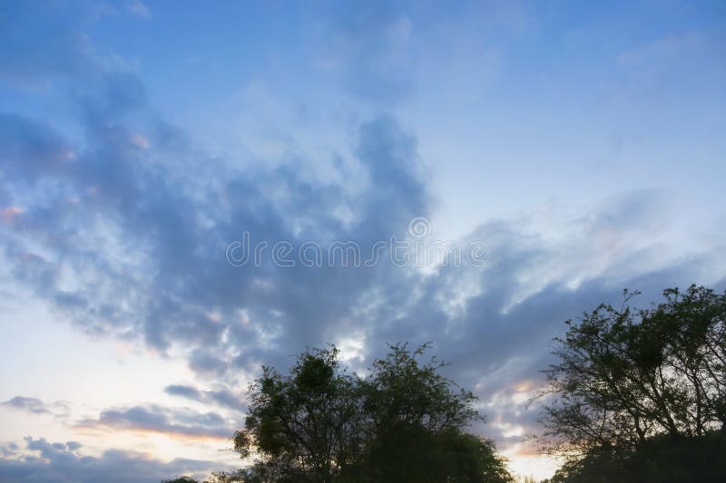 Lilac Blue Sky at Sunset, Pink and Blue Sky at Dawn Stock Photo - Image ...