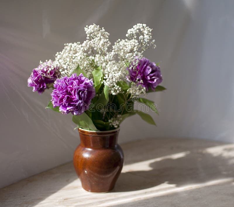 Lilac carnations stock photo. Image of bouquet, purple - 13510402