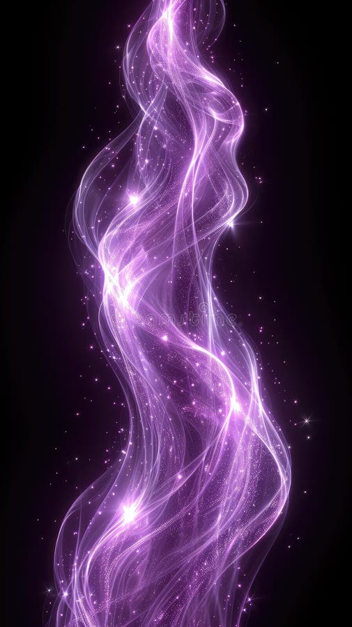 Lilac Flame on a Dark Background, Vertical Smoke, Purple Abstract ...
