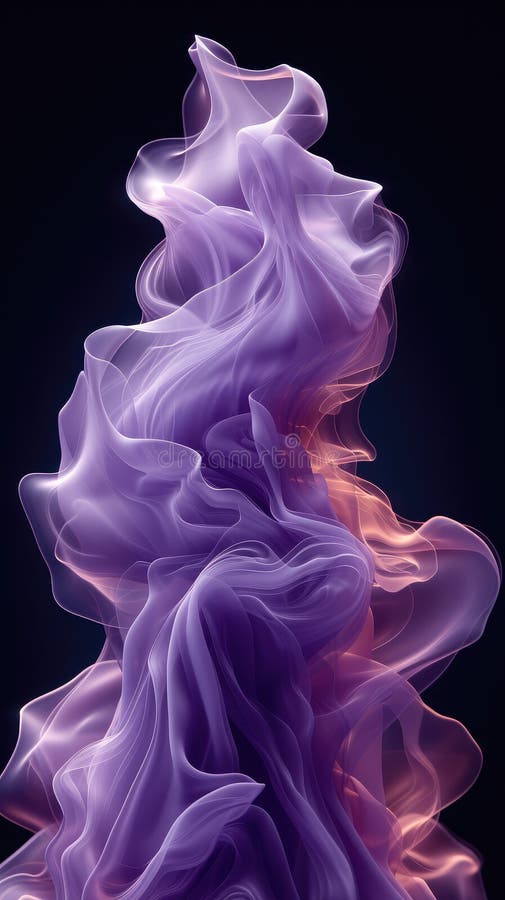 Lilac Flame on a Dark Background, Vertical Smoke, Purple Abstract ...