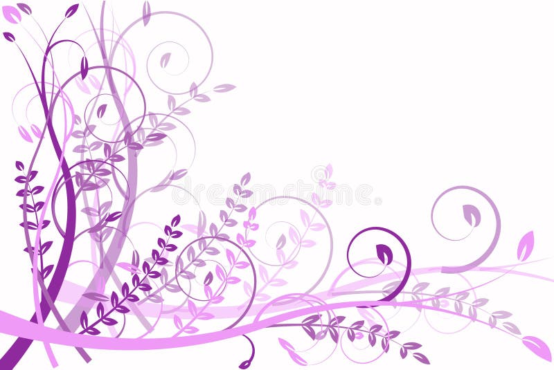 Lilac Flower Abstraction, Pattern Stock Vector - Illustration of line ...