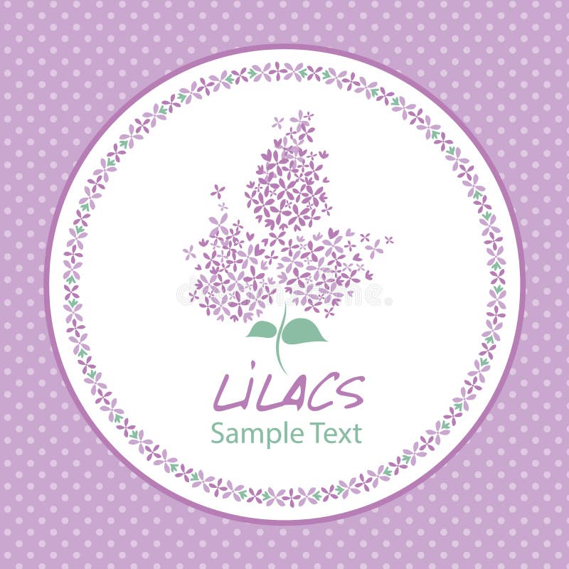 Lilac Flower. Logo Design. Text Hand Drawn. Stock Illustration ...