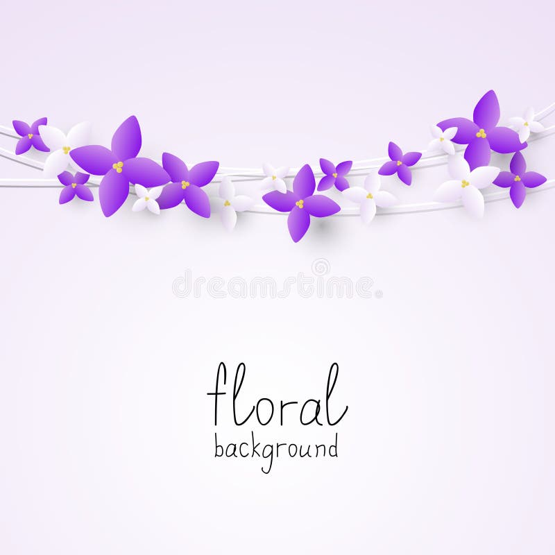 Lilac flowers border stock vector. Illustration of greeting - 36746505