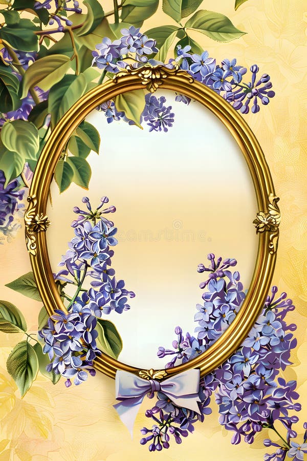Lilac Flowers Frame. Blank Space for Text, and Copy-paste. the Template ...
